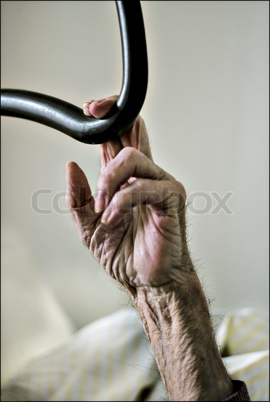 The hand of a sick old man in a nursing ... | Stock image | Colourbox