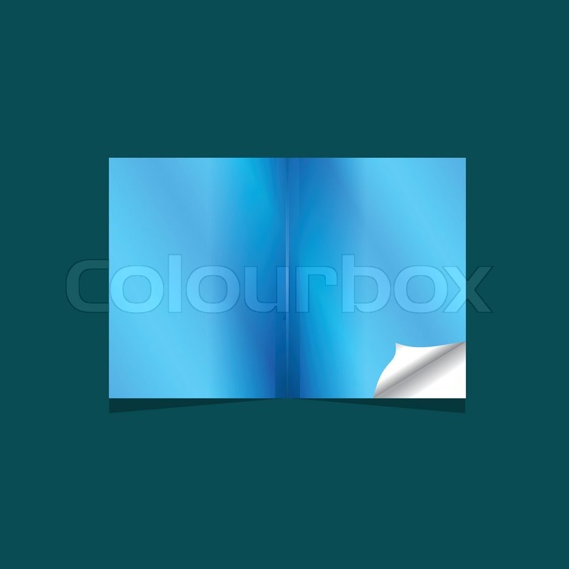 Glossy blue magazine on a blue ... | Stock vector | Colourbox