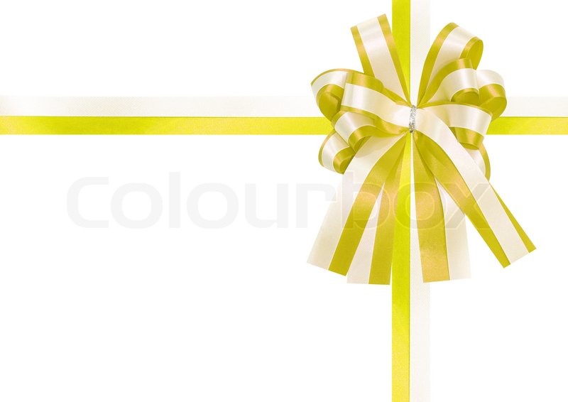 Yellow ribbon on a gift box | Stock image | Colourbox