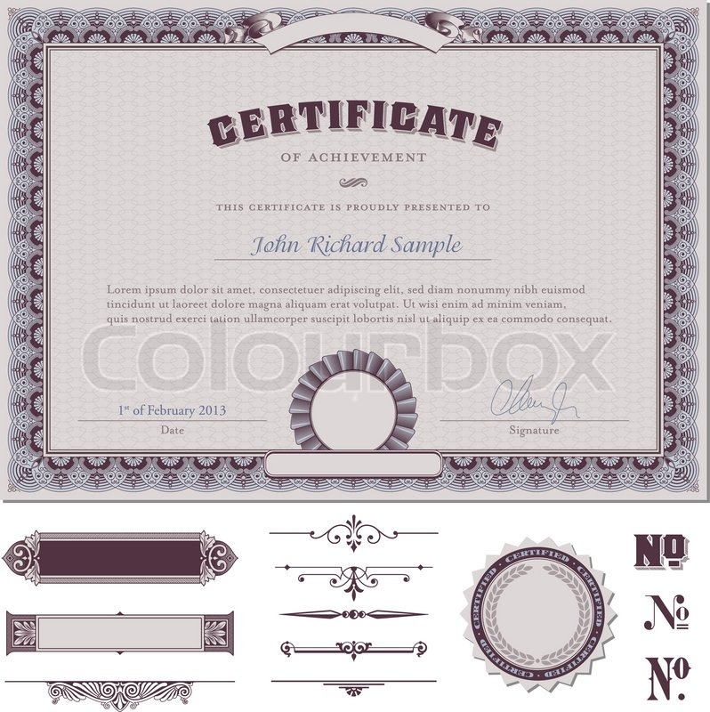 Certificate Template Background With Stock Vector Colourbox - Bank2home.com