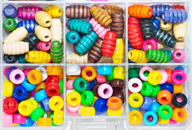 The close up multi colored beads heap ... | Stock image | Colourbox