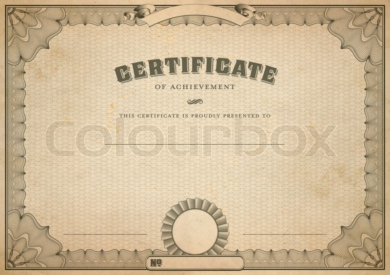 Detailed vintage certificate template ... | Stock Photo | Colourbox
