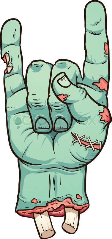Severed zombie hand making rock sign. ... | Stock vector | Colourbox