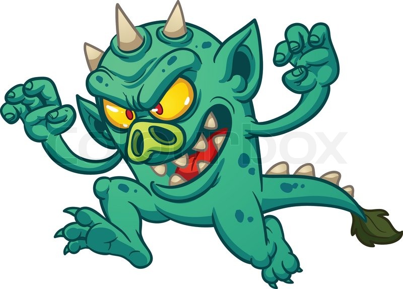 Green running monster. Vector ... | Stock vector | Colourbox