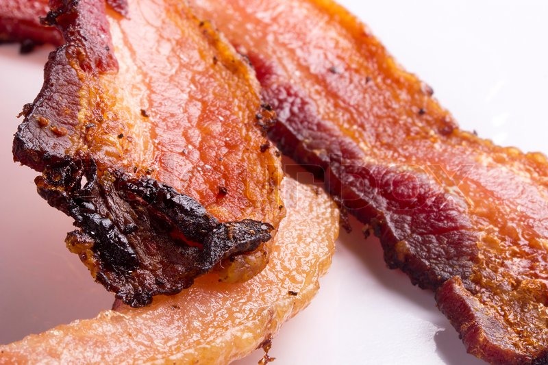 Fried bacon - an ingredient in many ... | Stock image | Colourbox
