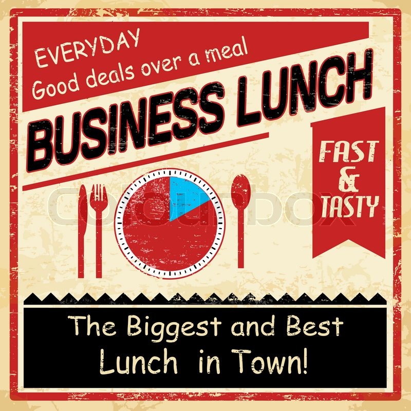 Business Lunch vintage poster | Stock vector | Colourbox
