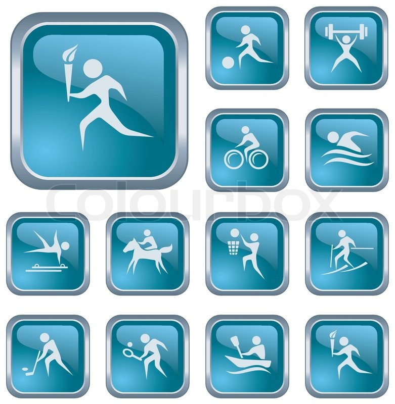Sport button set | Stock vector | Colourbox