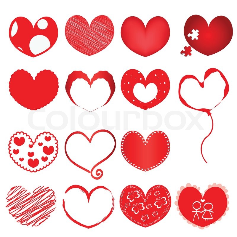 Collection- of- roten Herzen | Stock-Vektor | Colourbox