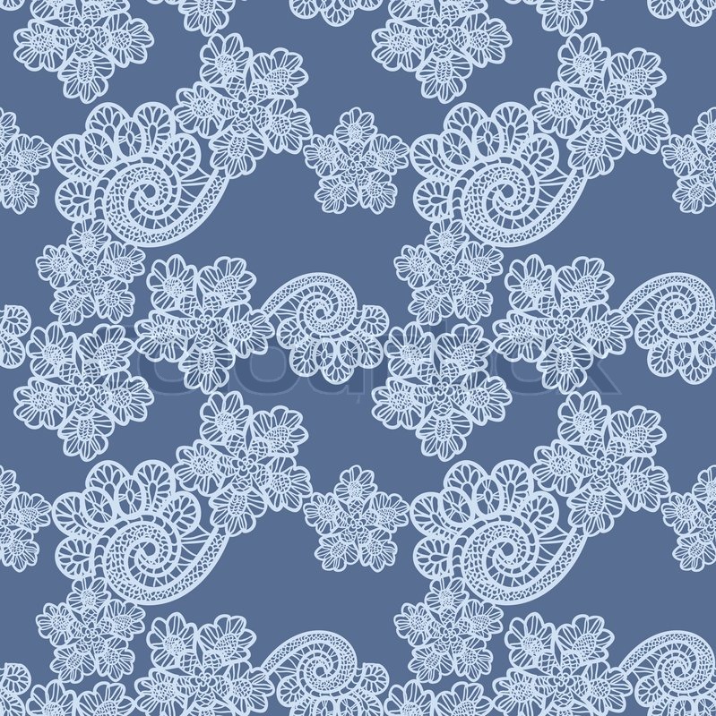 Seamless blue lace background | Stock image | Colourbox