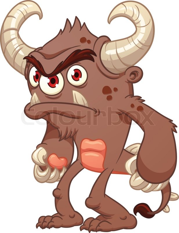 Angry brown monster. Vector ... | Stock vector | Colourbox