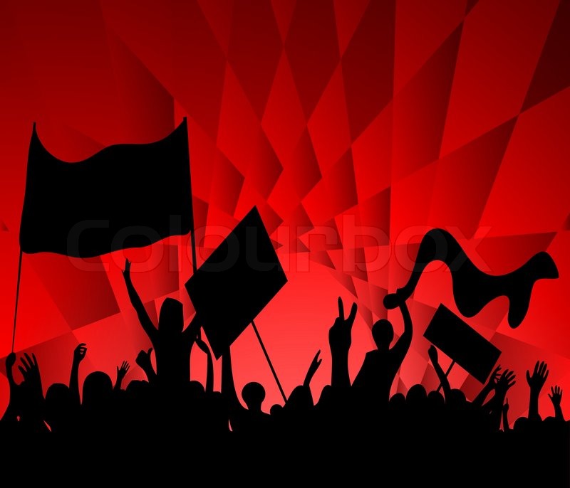 Protesters riots workers on strike | Stock vector | Colourbox