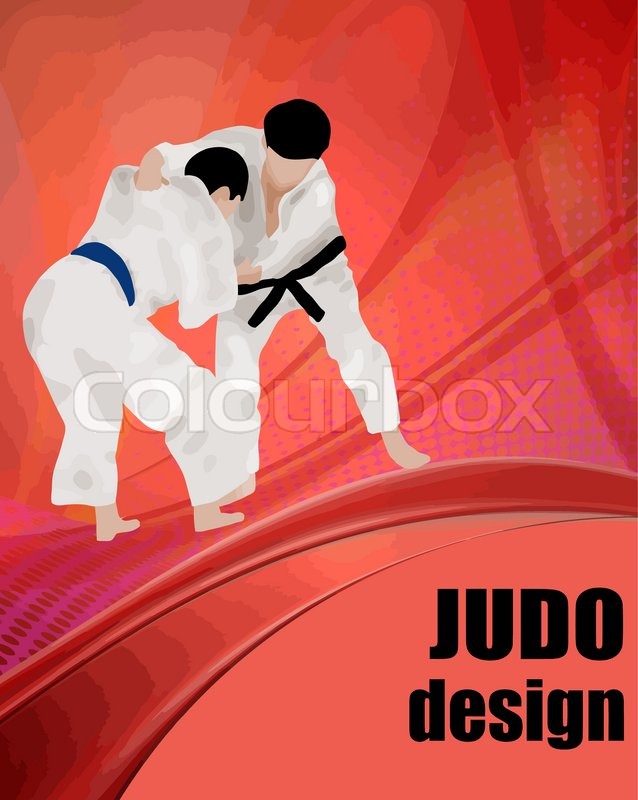 Judo action fighters. Abstract judo ... | Stock vector | Colourbox