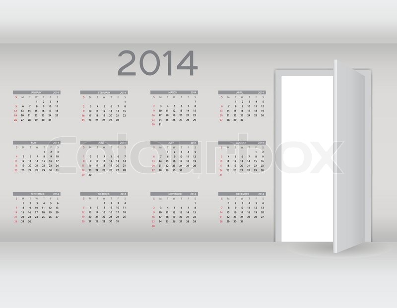 2014 neue Jahreskalender ... | Stock-Vektor | Colourbox
