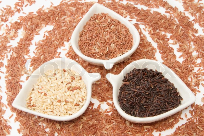 Rice varieties,wheat,brown rice,black ... | Stock image | Colourbox