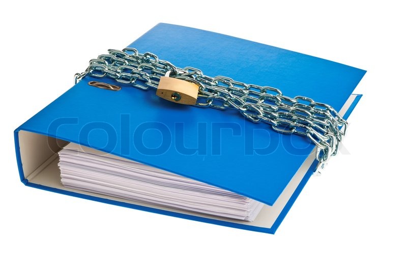A file folder with chain and padlock ... | Stock Photo | Colourbox
