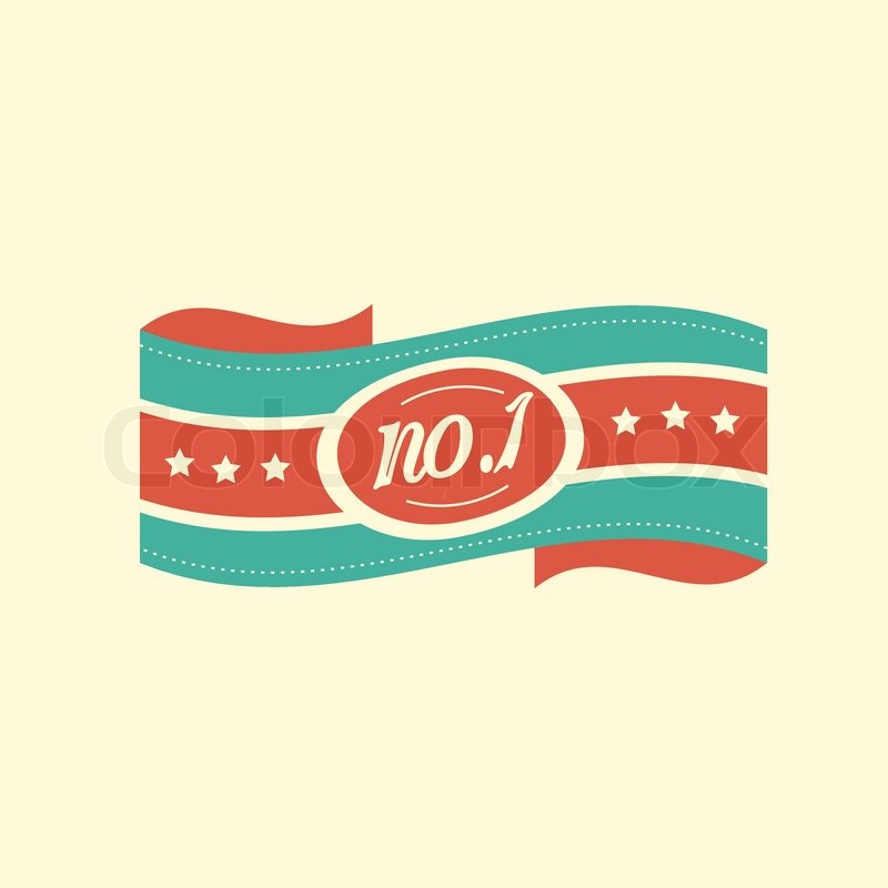 First prize label in retro color | Stock vector | Colourbox