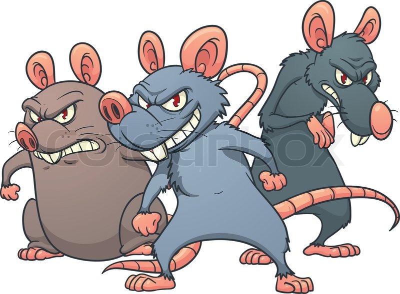 Three evil looking cartoon rats. ... | Stock vector | Colourbox