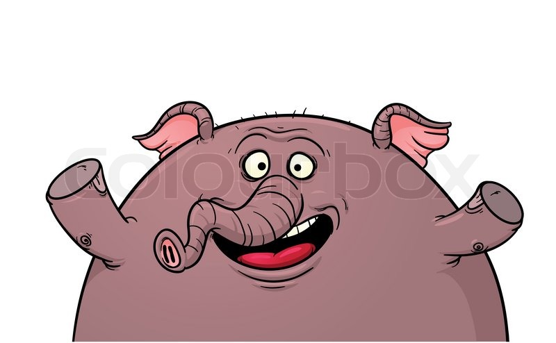 Obese Cartoon Elephant