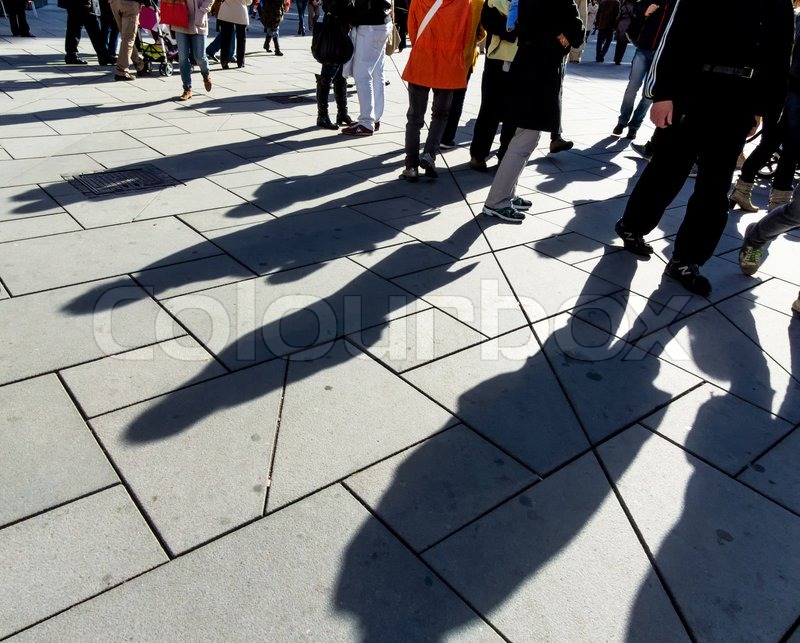 Shadows of people, symbolic photo for ... | Stock image | Colourbox