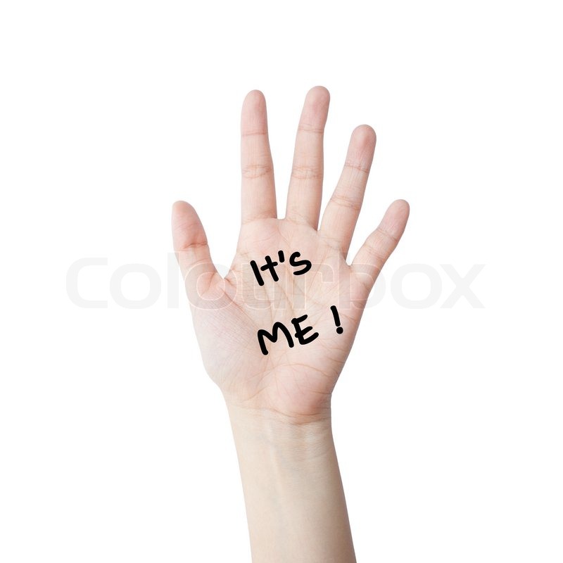 Hånd med Det er mig tekst | Stock foto | Colourbox