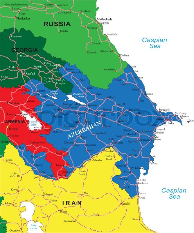 Azerbaijan Russia Map