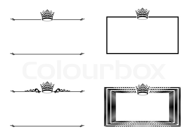 Crown Frame and Border Set With ... | Stock image | Colourbox