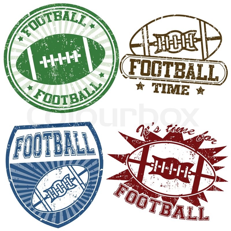 Set of american football grunge rubber ... | Stock vector | Colourbox
