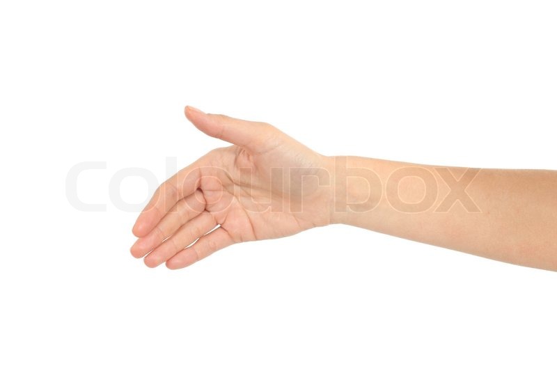 Kvinde hånd klar til håndtryk på en ... | Stock foto | Colourbox
