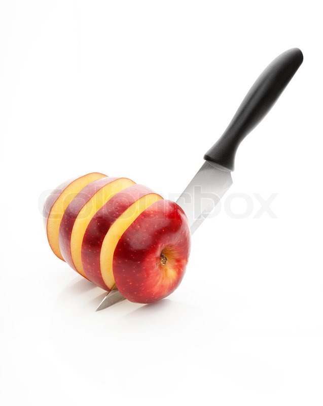 Chopped red apple | Stock image | Colourbox