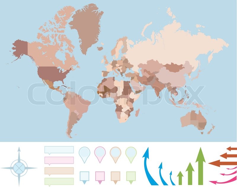 Spectral World map | Stock vector | Colourbox