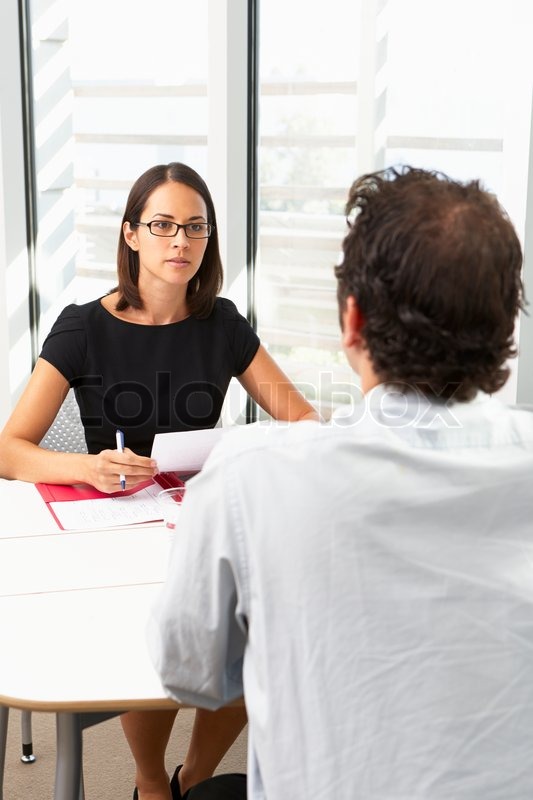 Geschäftsfrau Interviewing Male ... | Stock Bild | Colourbox