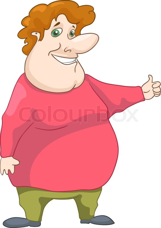 Cartoon Character Cheerful Chubby Man. ... | Stock vector | Colourbox