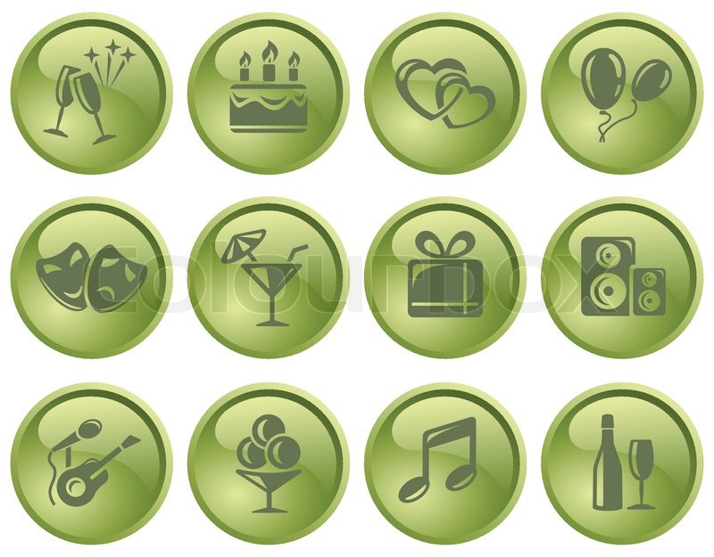 Party button set | Stock vector | Colourbox