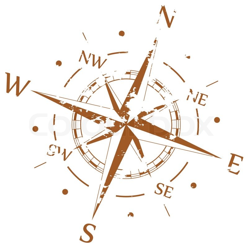 Brown grunge vektor kompas | Stock vektor | Colourbox