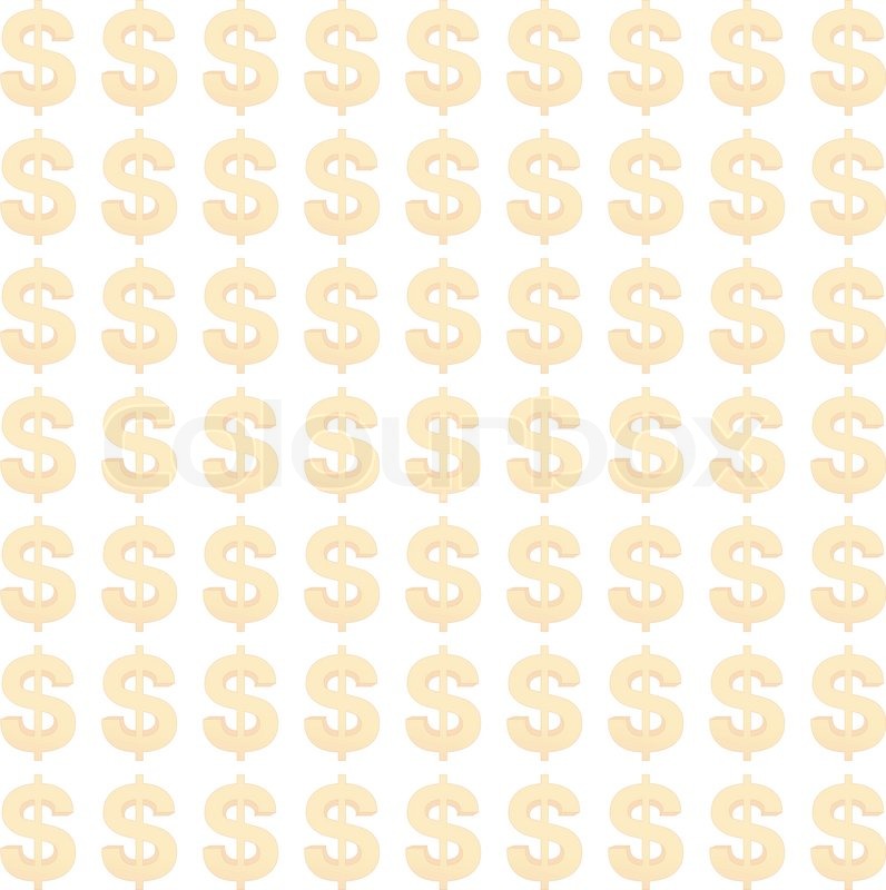 Gold dollar pattern vector | Stock vector | Colourbox