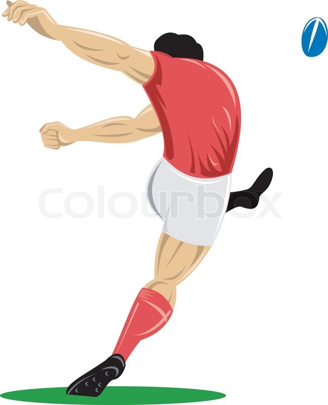 Illustration of a rugby player kicking ... | Stock vector | Colourbox