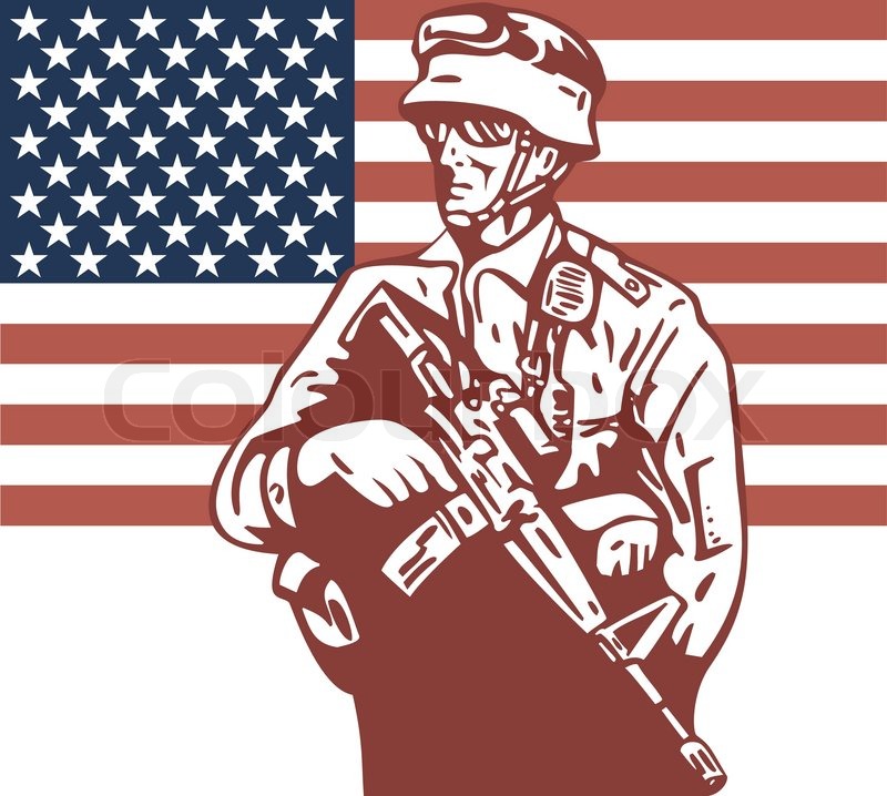 Illustration of an American soldier ... | Stock vector | Colourbox