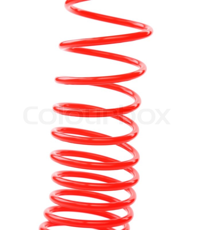 Plastic spring isolated on a white ... | Stock Photo | Colourbox