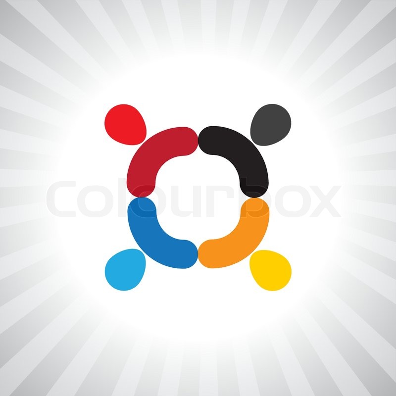 Abstract colorful employees team ... | Stock vector | Colourbox