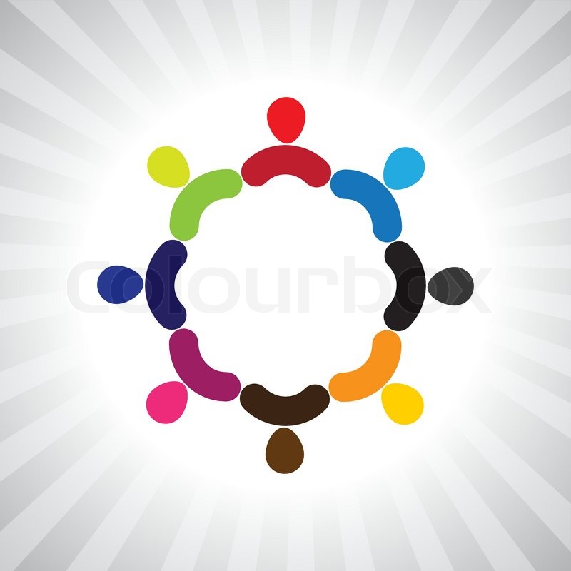 Colorful community of people as a ... | Stock vector | Colourbox