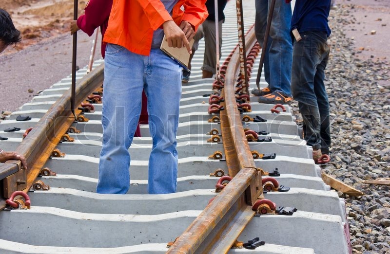 Problems construction of the railway. | Stock image | Colourbox