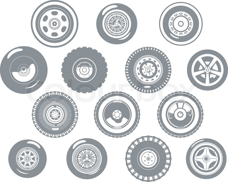 A diverse set of options for wheels. ... | Stock vector | Colourbox
