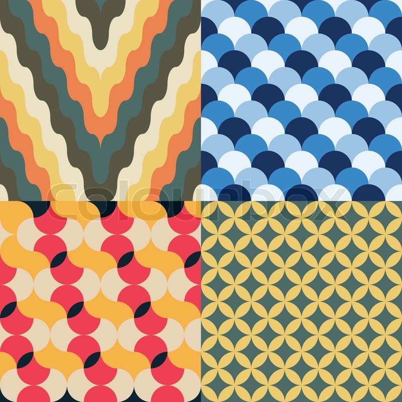Abstract retro geometric seamless ... | Stock vector | Colourbox