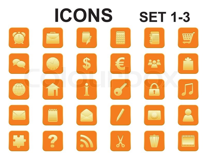 Set of square icons with rounded ... | Stock vector | Colourbox