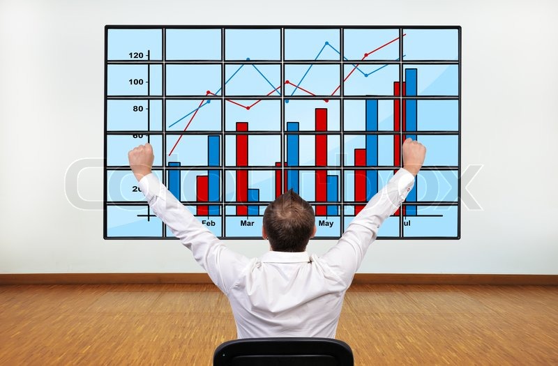 Geschäftsmann, der Grafik | Stock Bild | Colourbox