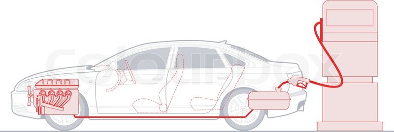 Illustration of a car at a gas ... | Stock vector | Colourbox