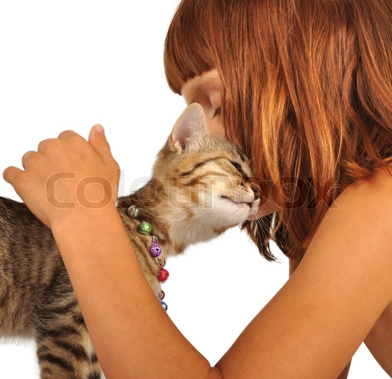 Kind mit einer Katze | Stock Bild | Colourbox