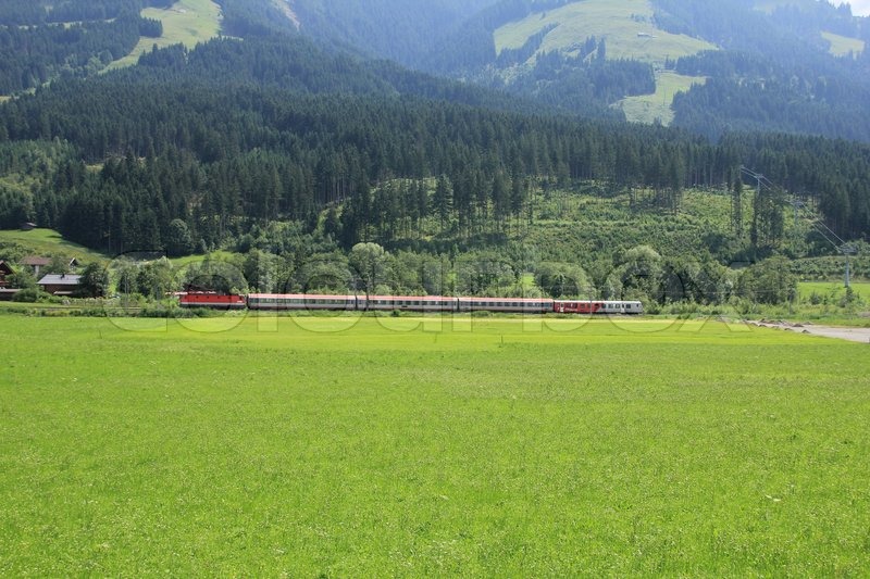 Train and landscape. | Stock image | Colourbox
