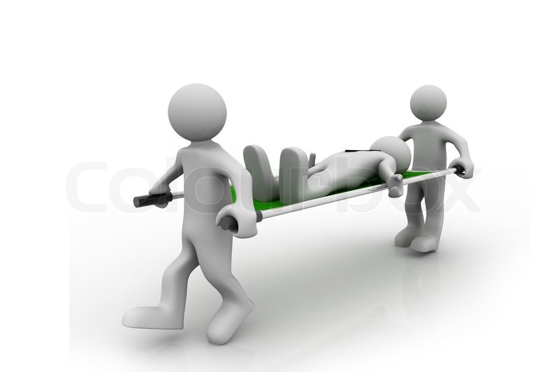 3D Medics Carrying Patient. man first ... | Stock image | Colourbox