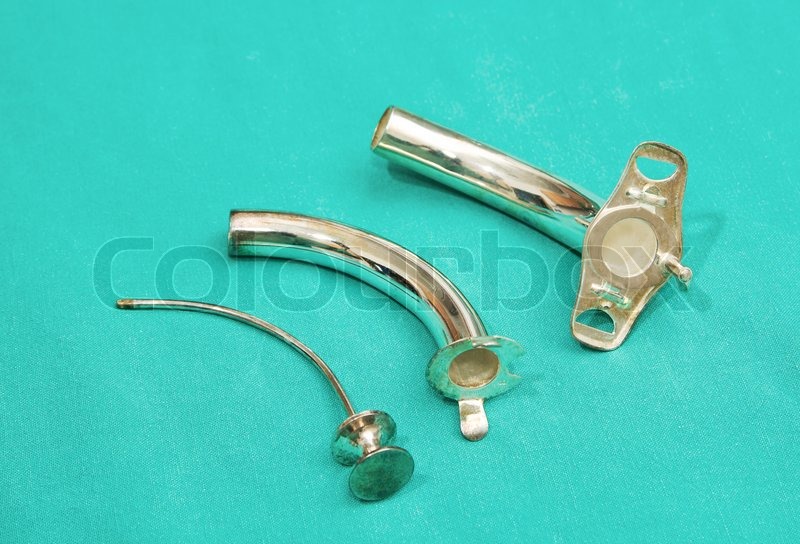 silver tracheostomy tube,surgical ... | Stock image | Colourbox